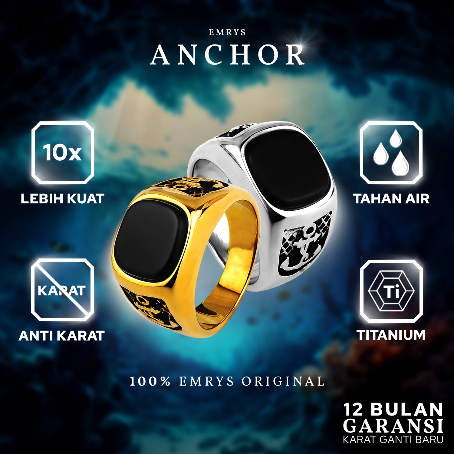 Jual Cincin Titanium Asli ANCHOR Model Terbaru – EMRYS INDONESIA