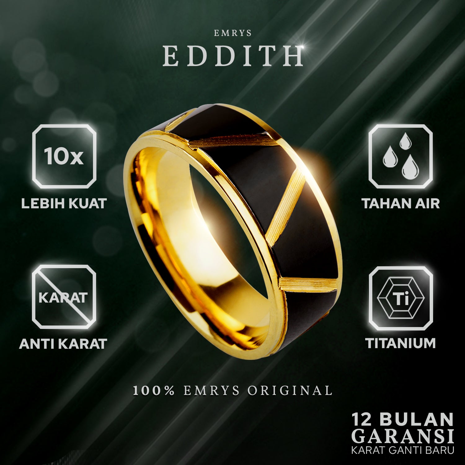 Jual Cincin Titanium Asli EDDITH Model Terbaru – EMRYS INDONESIA
