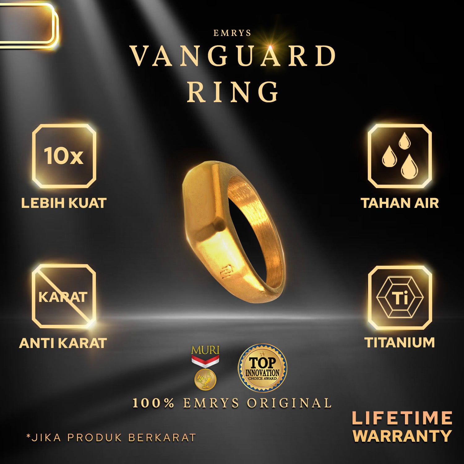 Jual Cincin Titanium Asli VANGUARD Model Terbaru – EMRYS INDONESIA