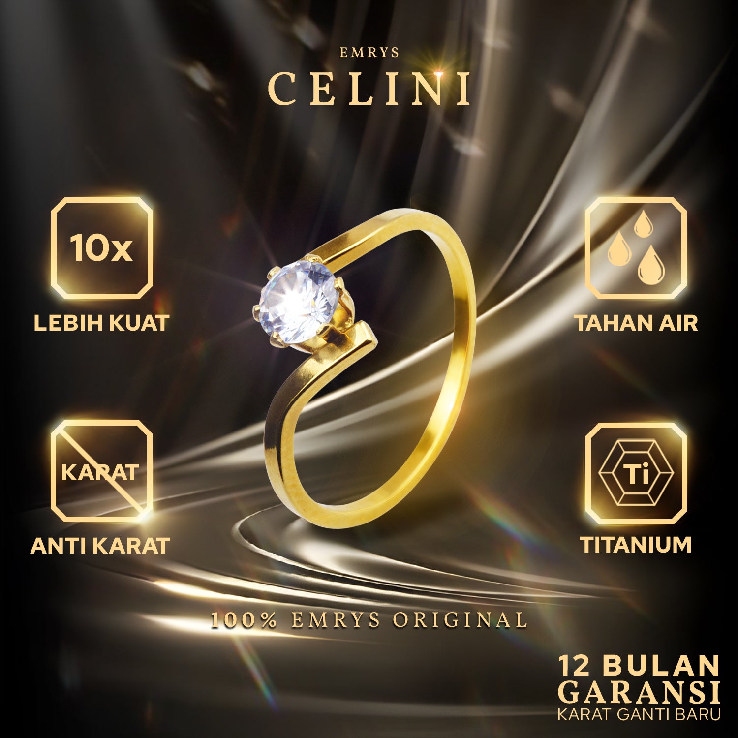 Jual Cincin Titanium Asli CELINI Model Terbaru – EMRYS INDONESIA
