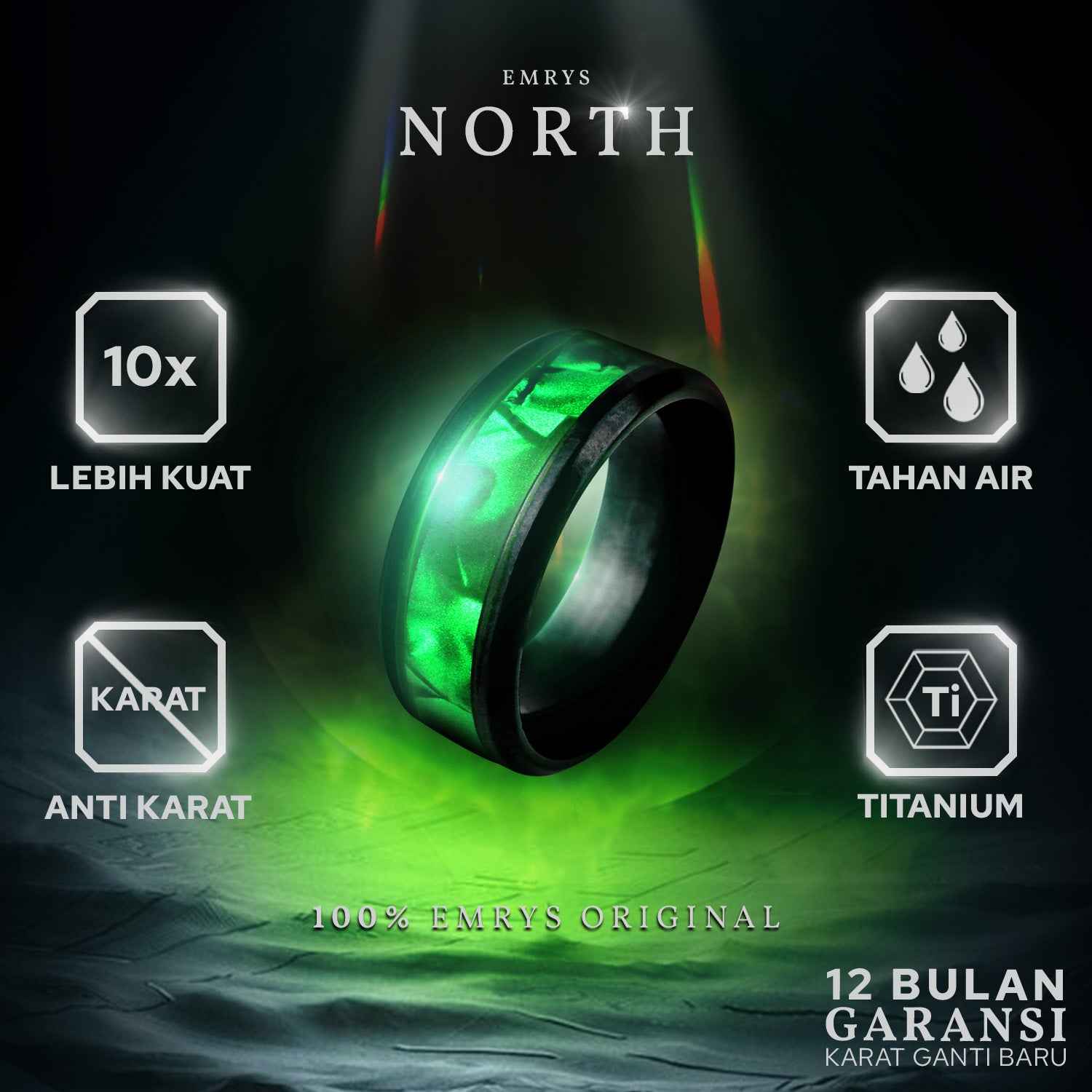 Jual Cincin Titanium Asli NORTH Color Model Terbaru – EMRYS INDONESIA