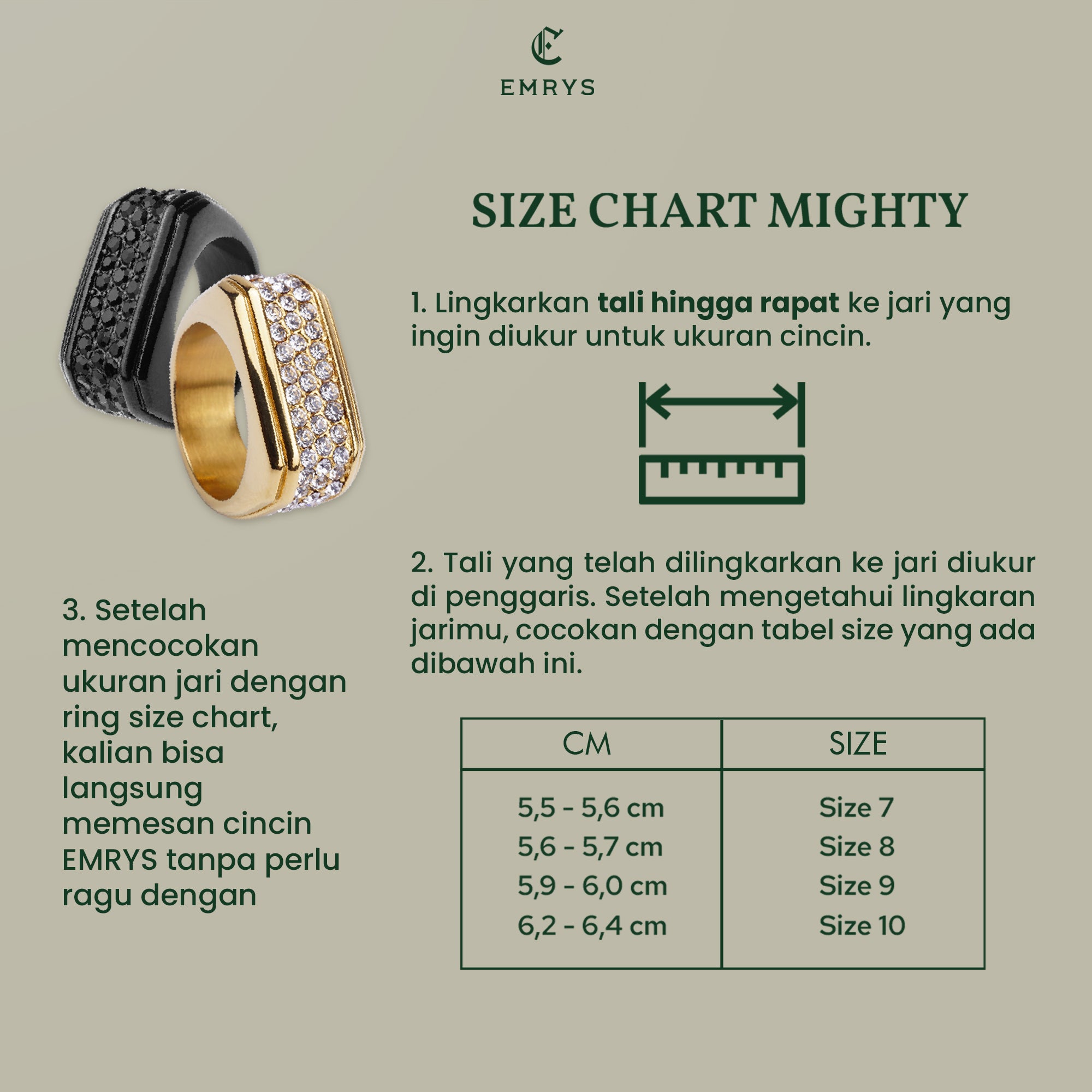 Jual Cincin Titanium Asli MIGHTY Model Terbaru – EMRYS INDONESIA