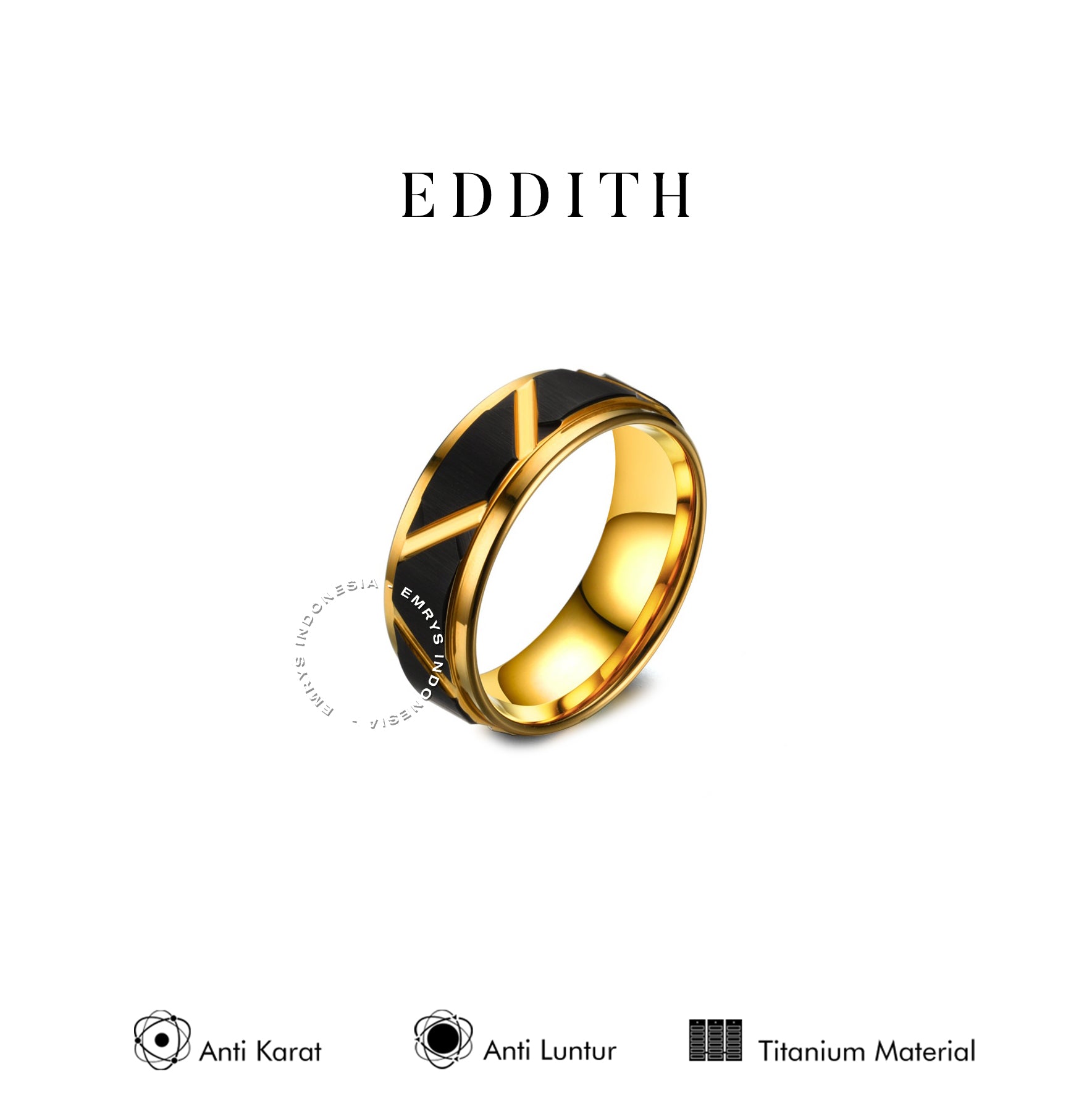 Jual Cincin Titanium Asli EDDITH Model Terbaru – EMRYS INDONESIA