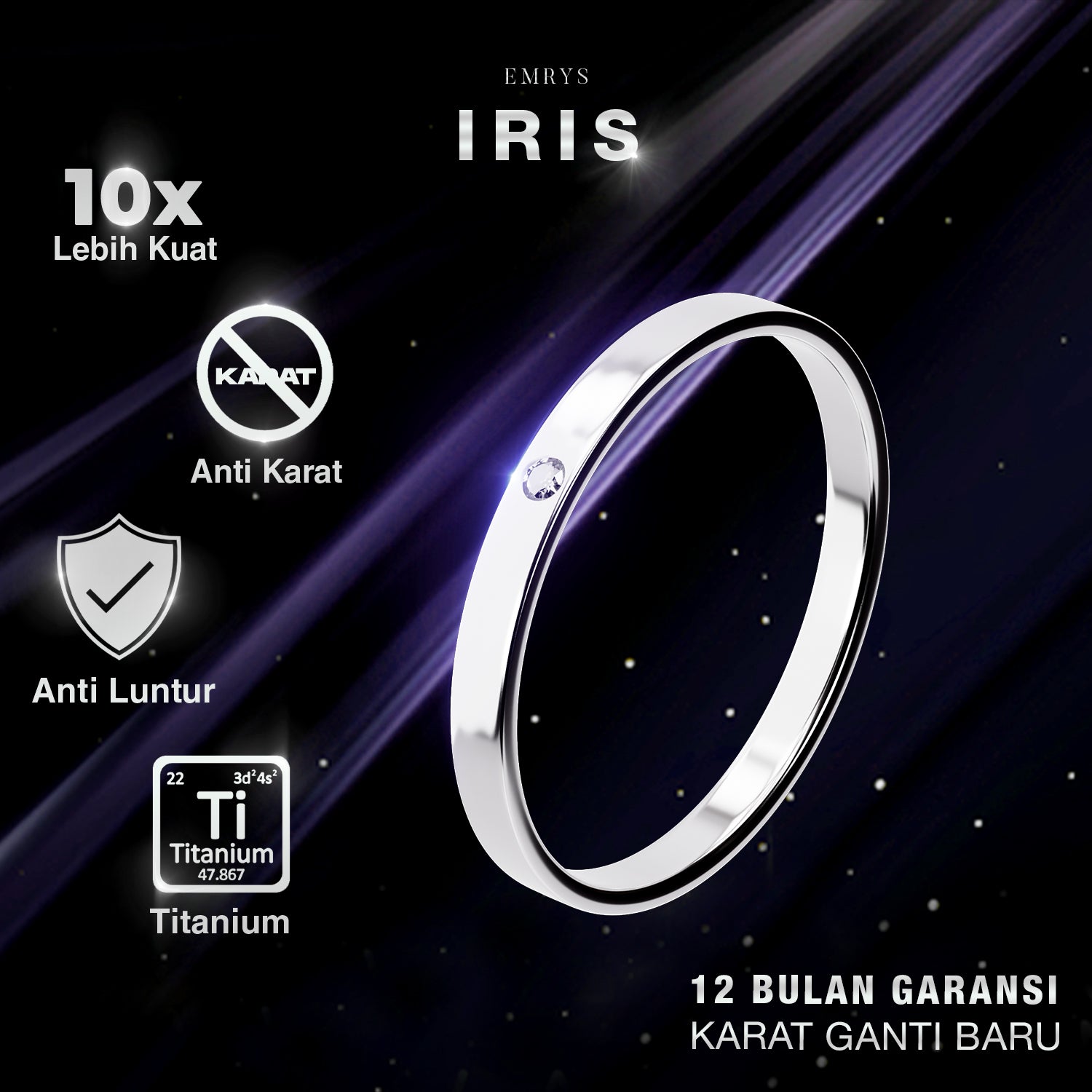 Jual Cincin Titanium Asli IRIS Model Terbaru – EMRYS INDONESIA