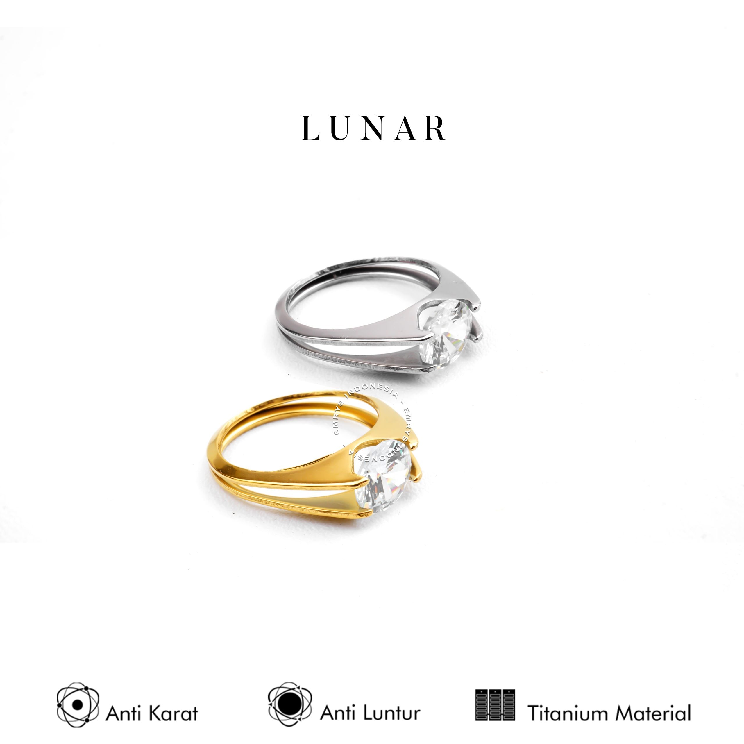 Jual Cincin Titanium Asli LUNAR Model Terbaru – EMRYS INDONESIA