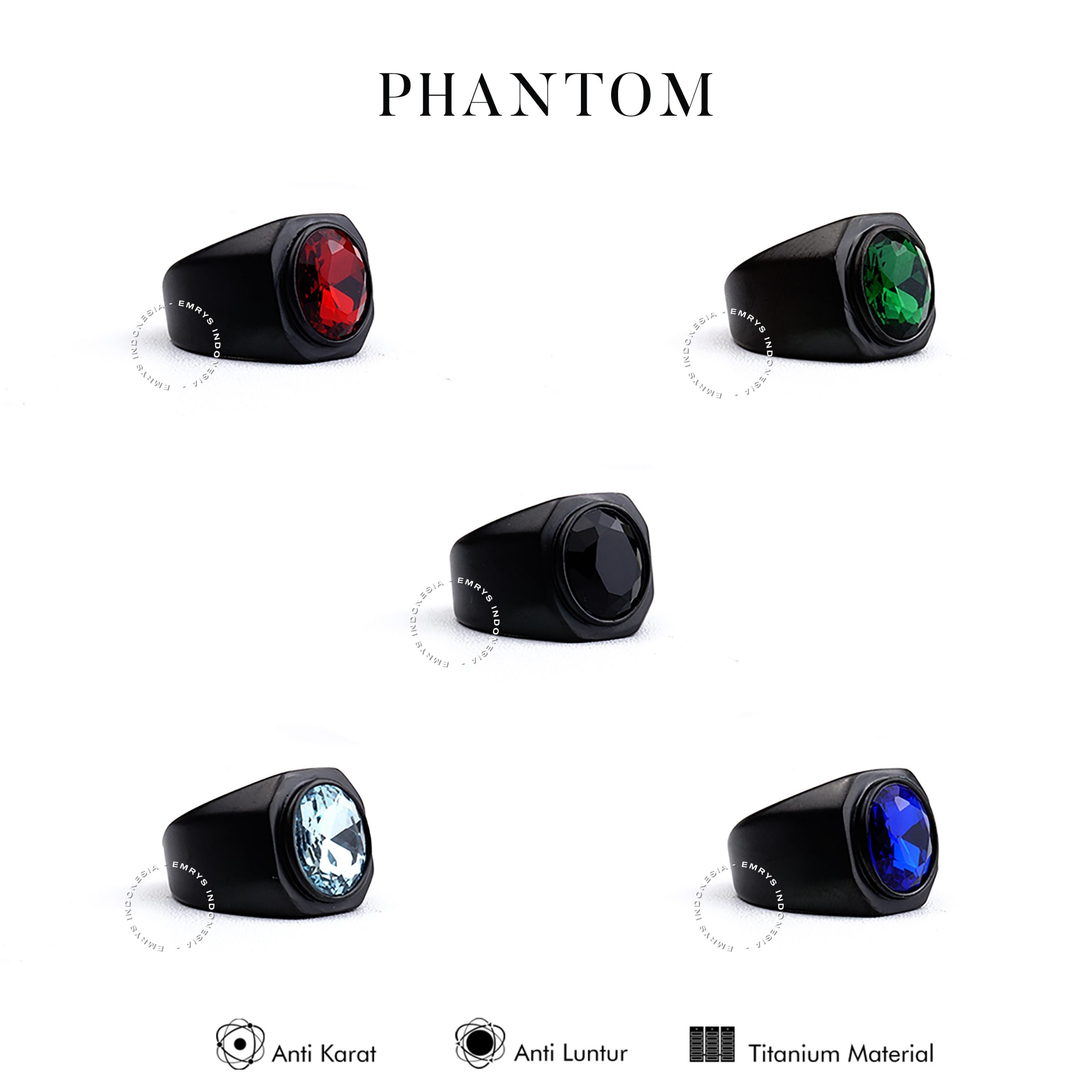 Jual Cincin Titanium Asli PHANTOM Model Terbaru – EMRYS INDONESIA
