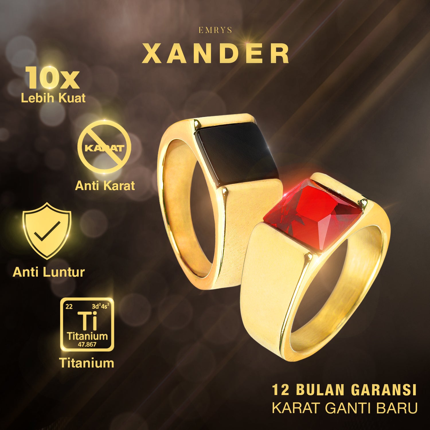 Jual Cincin Titanium Asli XANDER Model Terbaru – EMRYS INDONESIA